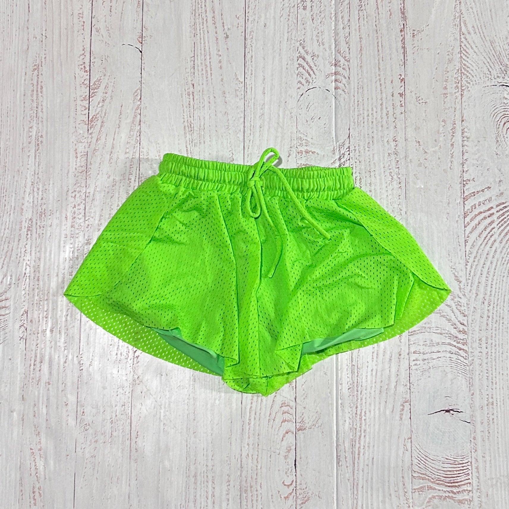 Tween Bottoms | Mesh Shorts - Neon Green | Flowers by Zoe – The Ridge Kids