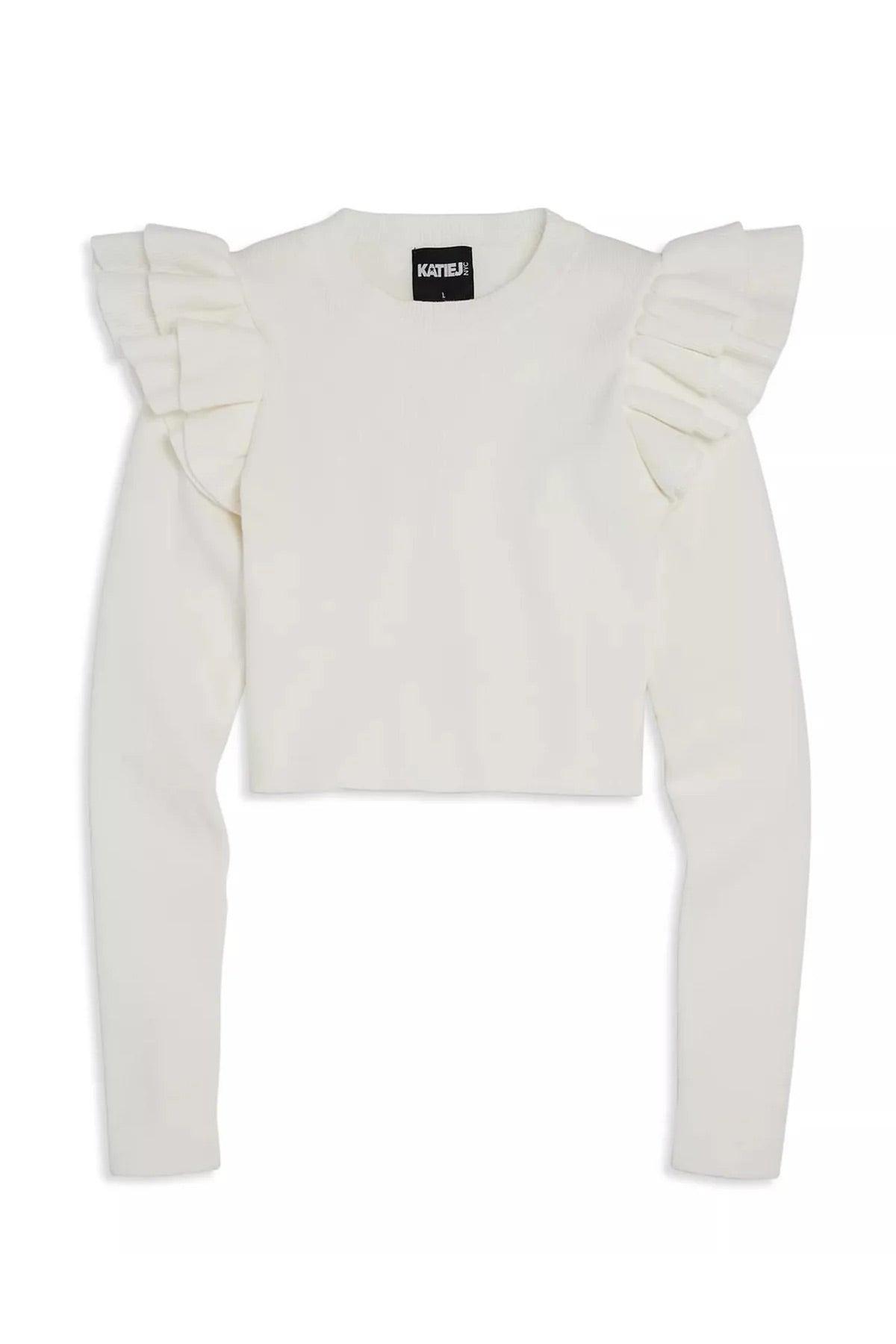 Tween Tops | Isla Long Sleeve Top in Winter White | Katie J NYC – The ...
