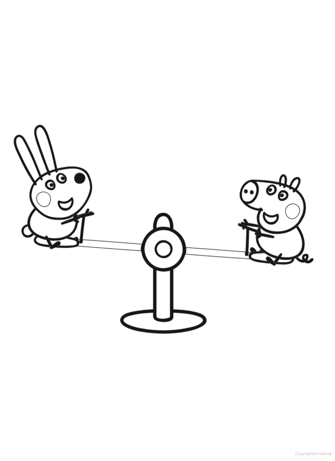 peppa pig friends coloring pages