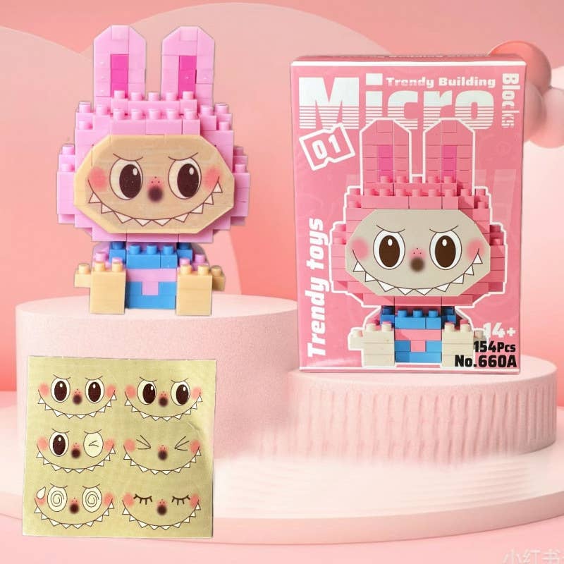 Toys | Cute Labubu inspired Micro Trendy Building Blocks- Pink | Spark ...
