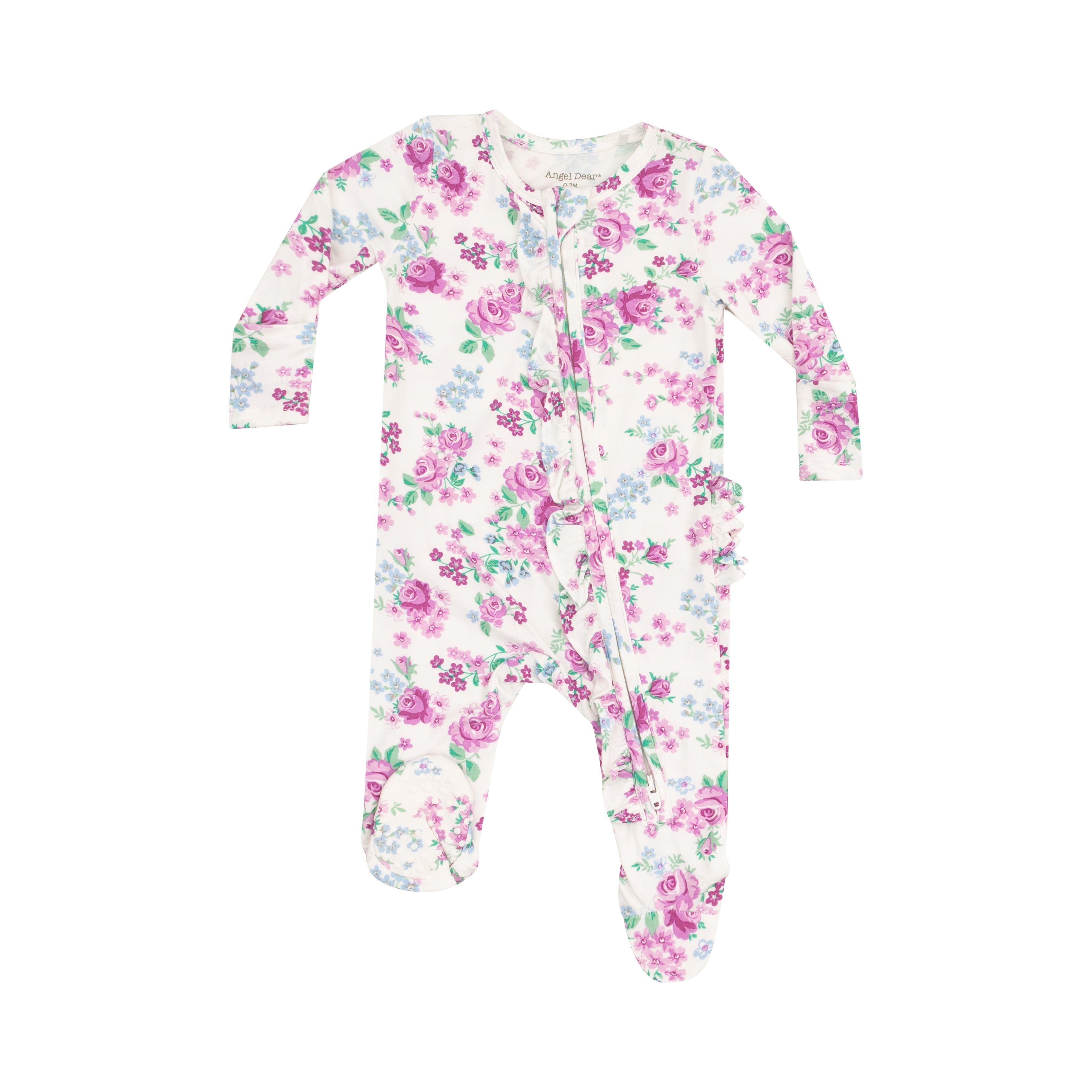 Baby Girl Footie | 2 Way Zipper- Cute Little Roses | Angel Dear – The ...