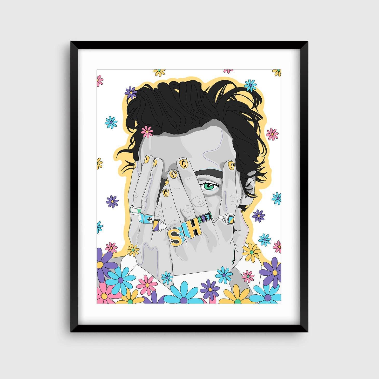 Tween Decor |Harry Styles Portrait Fine Art Print | Sammy Gorin – The ...