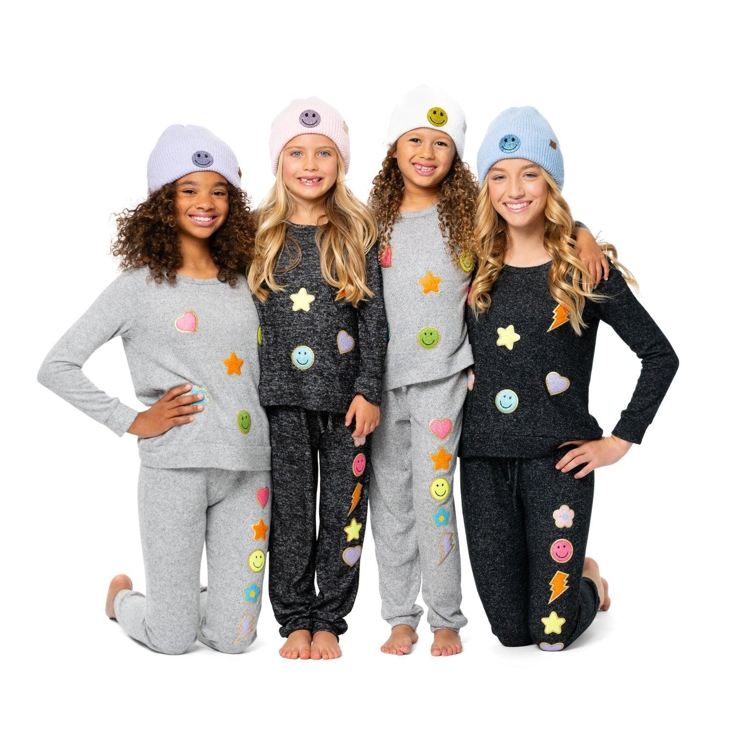 Tween Hats | Beanie with Rhinestone Smiley Face | Malibu Sugar – The ...