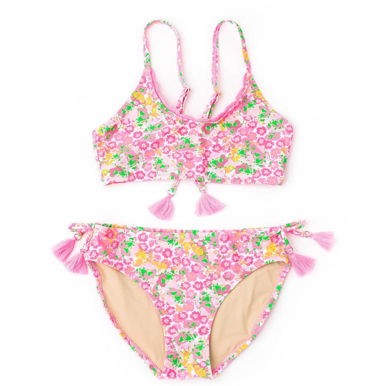 Tween Swimwear | Two Piece-Fresh Floral Pink Crochet | Shade Critters ...