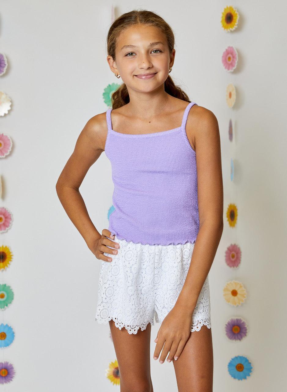 Tween Tops | Ribbed Tank in Lilac | Design History – The Ridge Kids