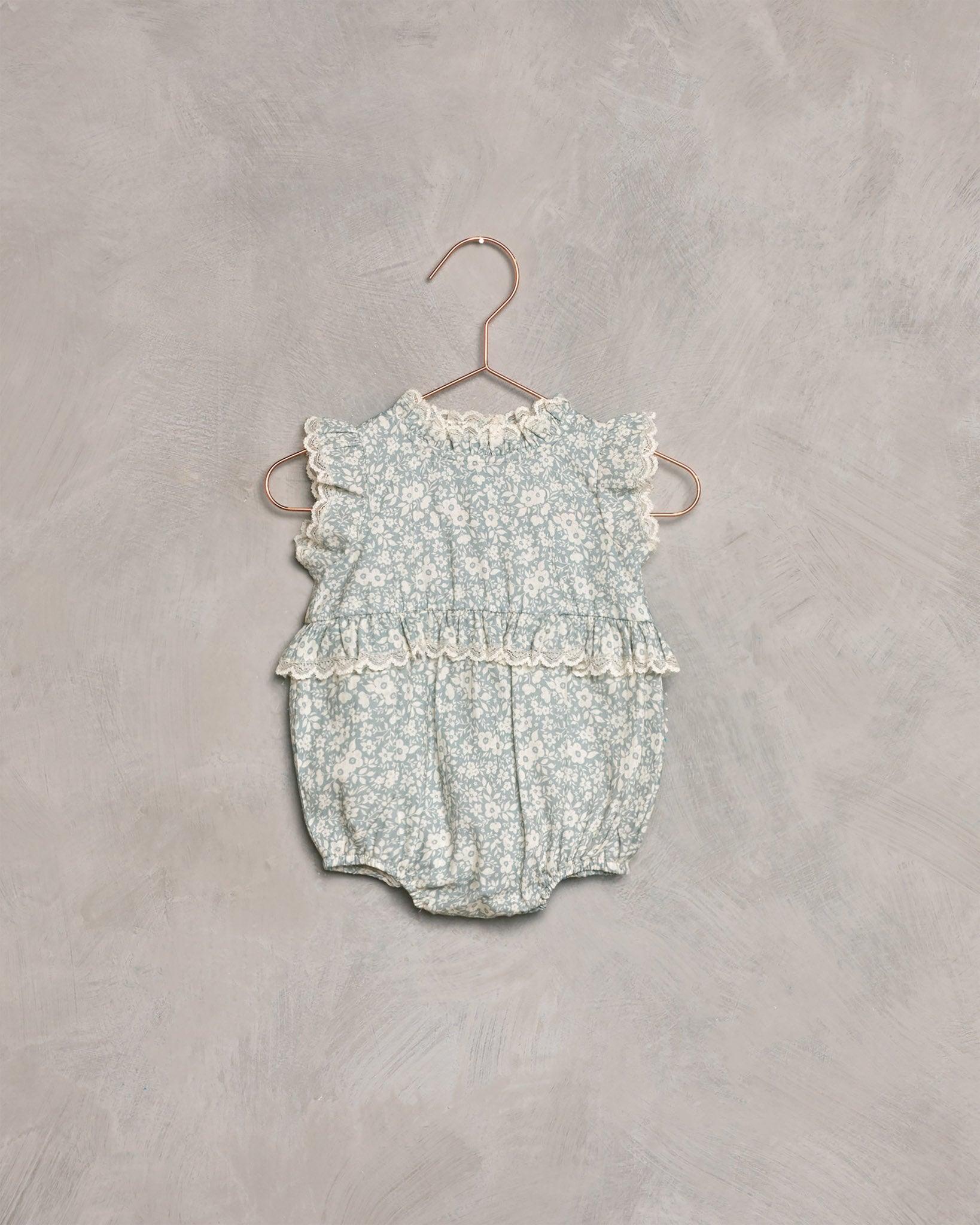 Baby Girl Alice Romper | Blue Floret | Noralee – The Ridge Kids