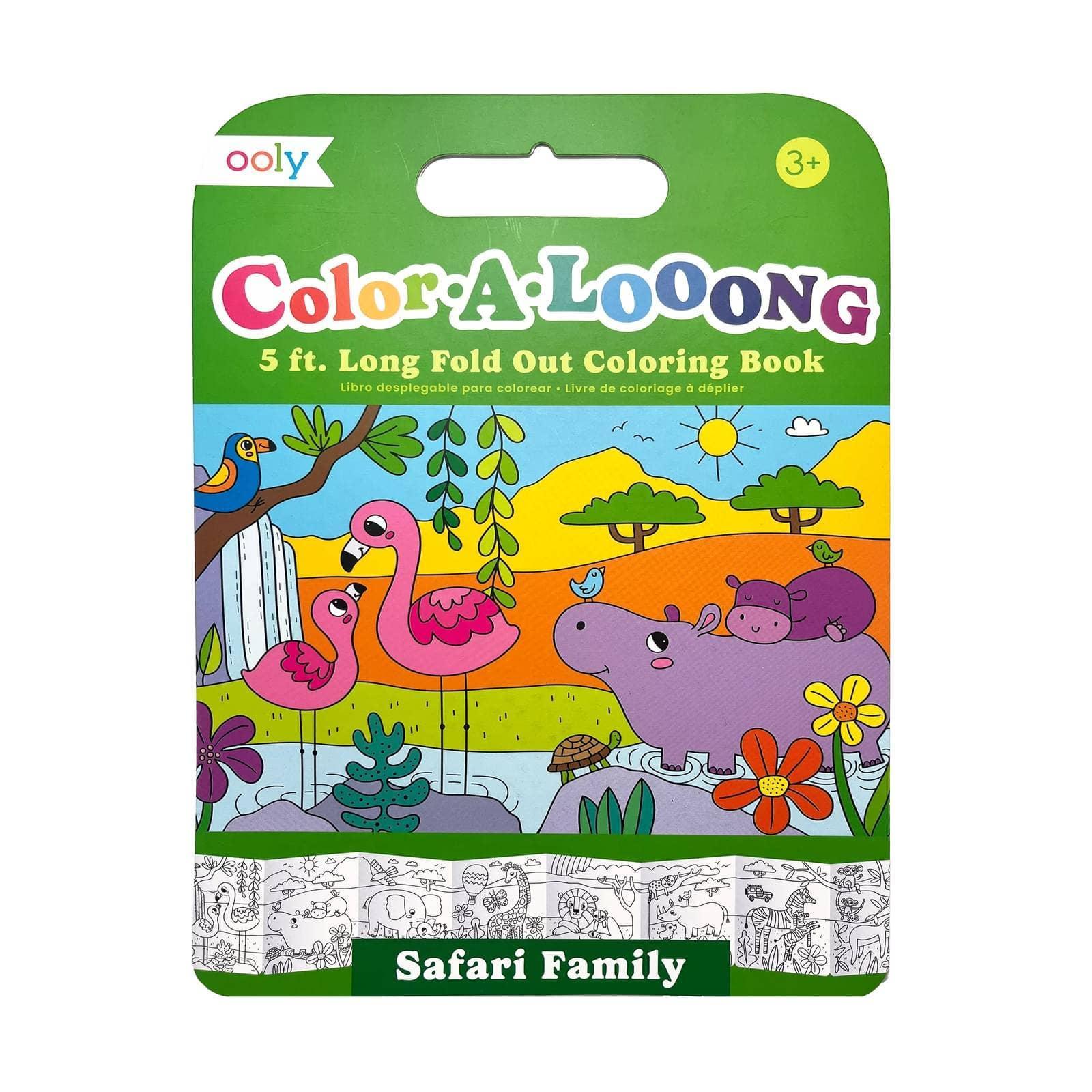 Arts and Crafts| Color-A-Loong 5' Fold Out Coloring Book - Safari Fami ...