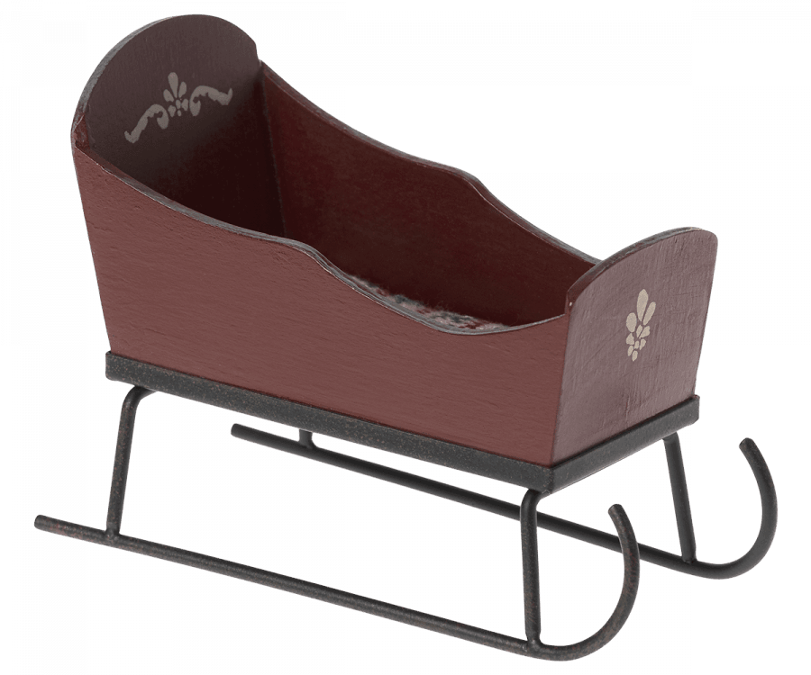 Pretend Play Toy | Red Heirloom Winter Sleigh for Plush Meileg Mouse D ...