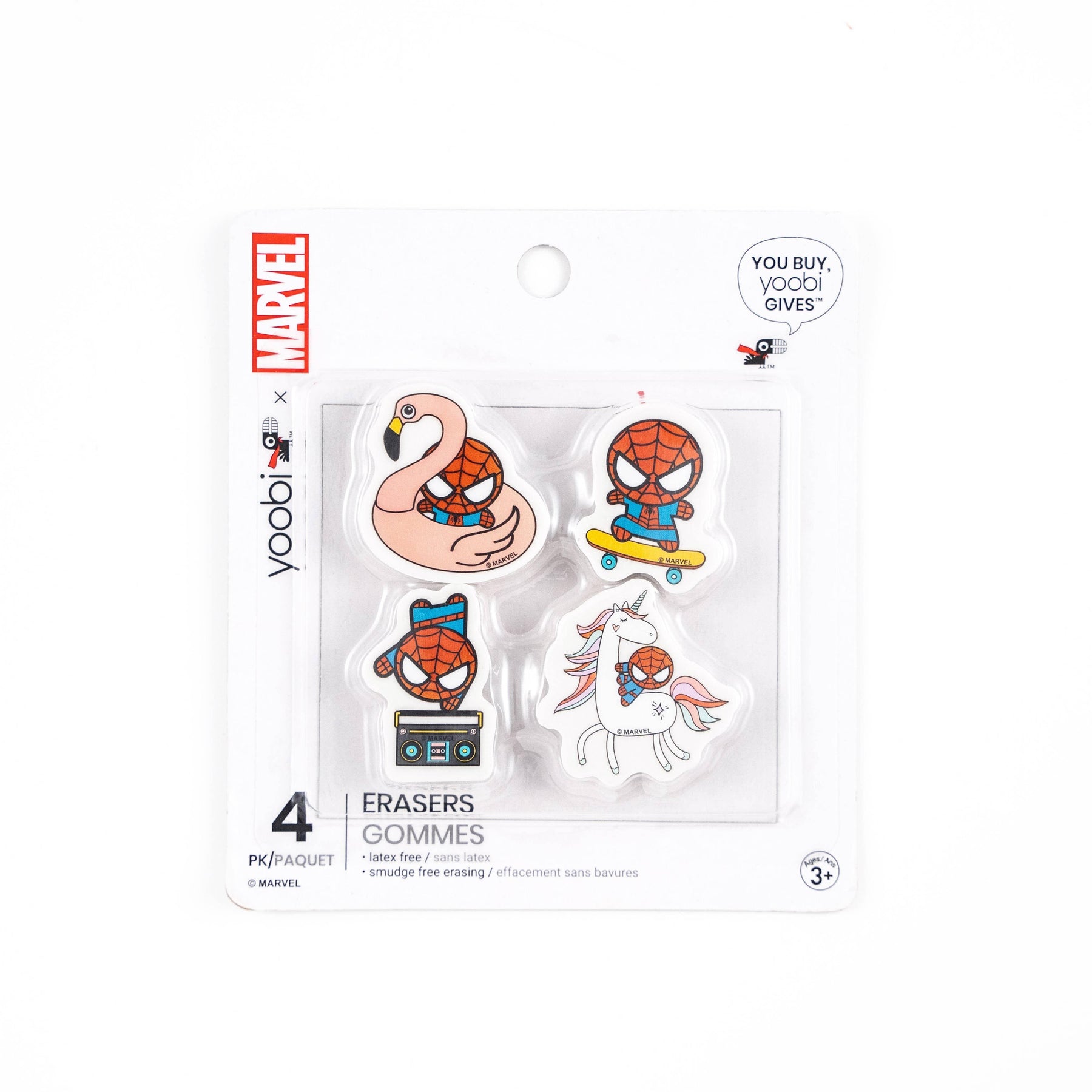 Yoobi Eraser | 4pk Retro Spiderman | Toysmith – The Ridge Kids
